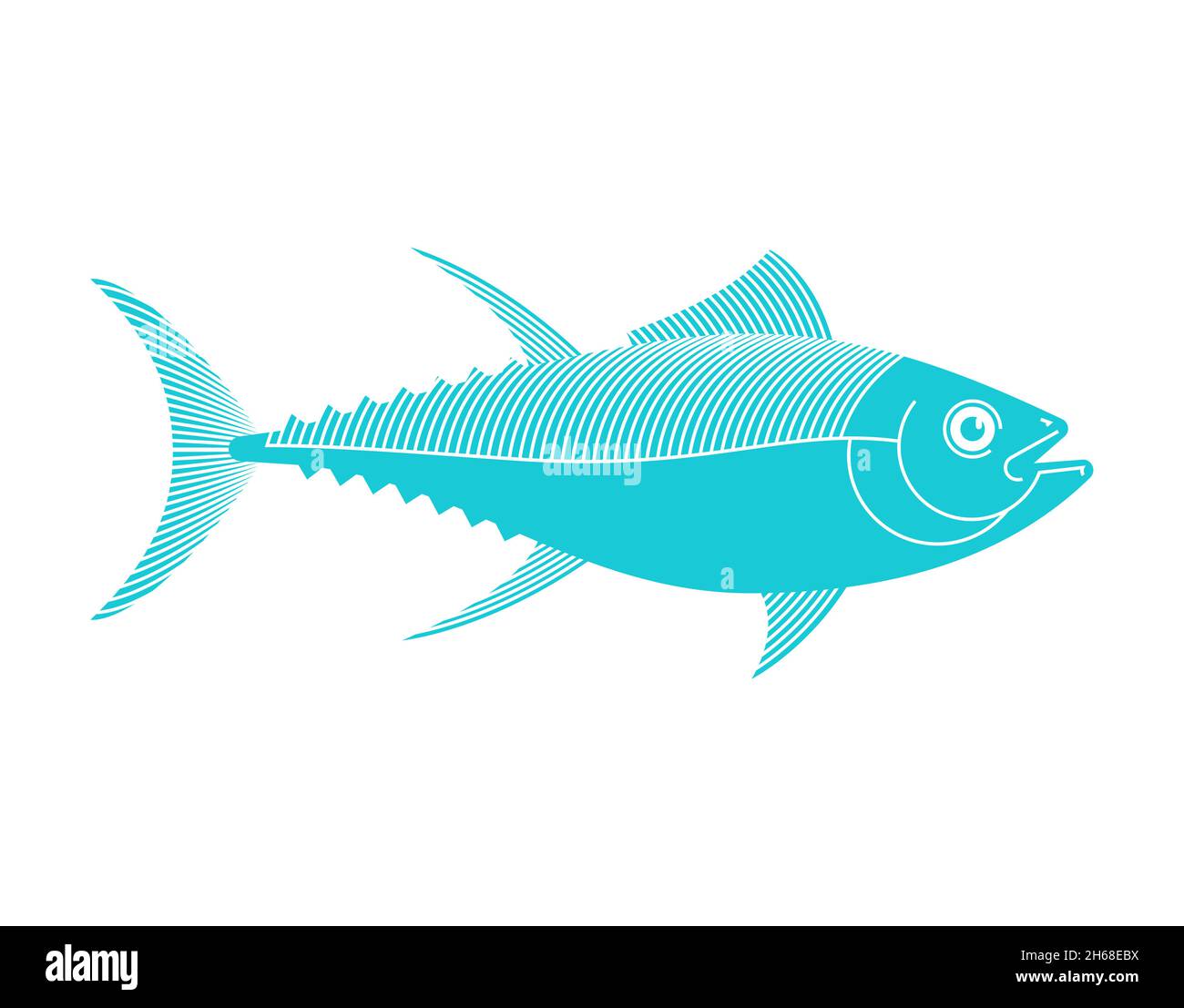 Tuna isolated. tunny Seafood fish. vector illustration Stock Vector ...