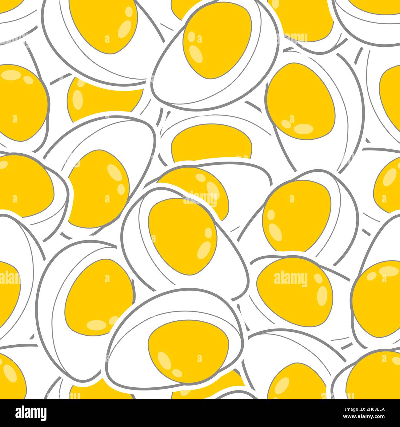 Boiled egg pattern seamless. Half an egg background. food vector ...