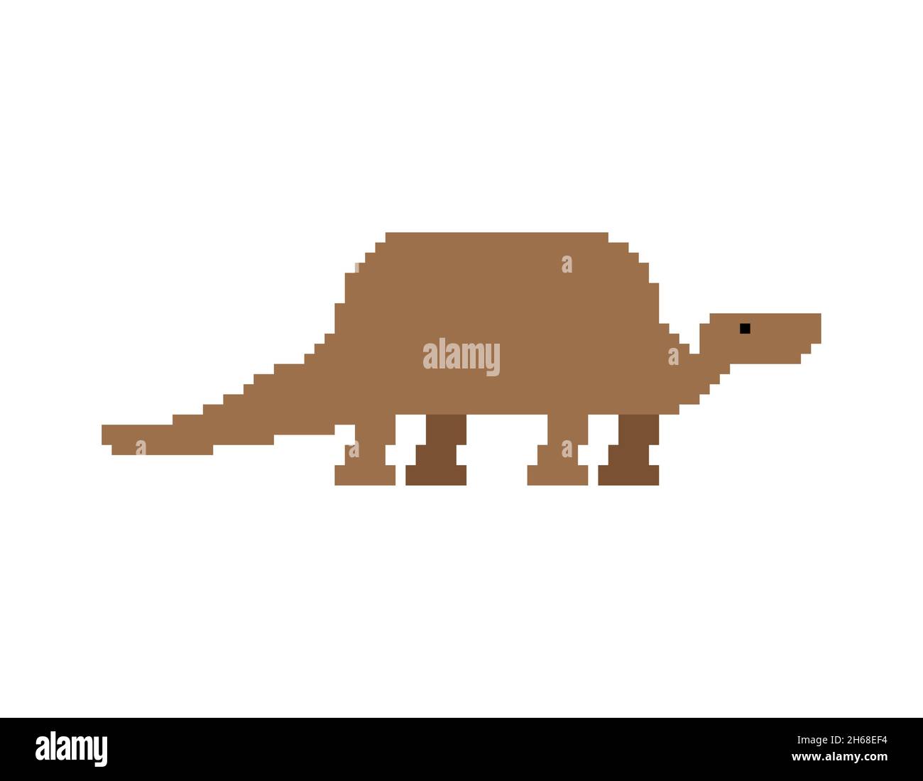 Ankylosaurus pixel art dinosaur. pixelated Ancient animal. 8bit Dino ...