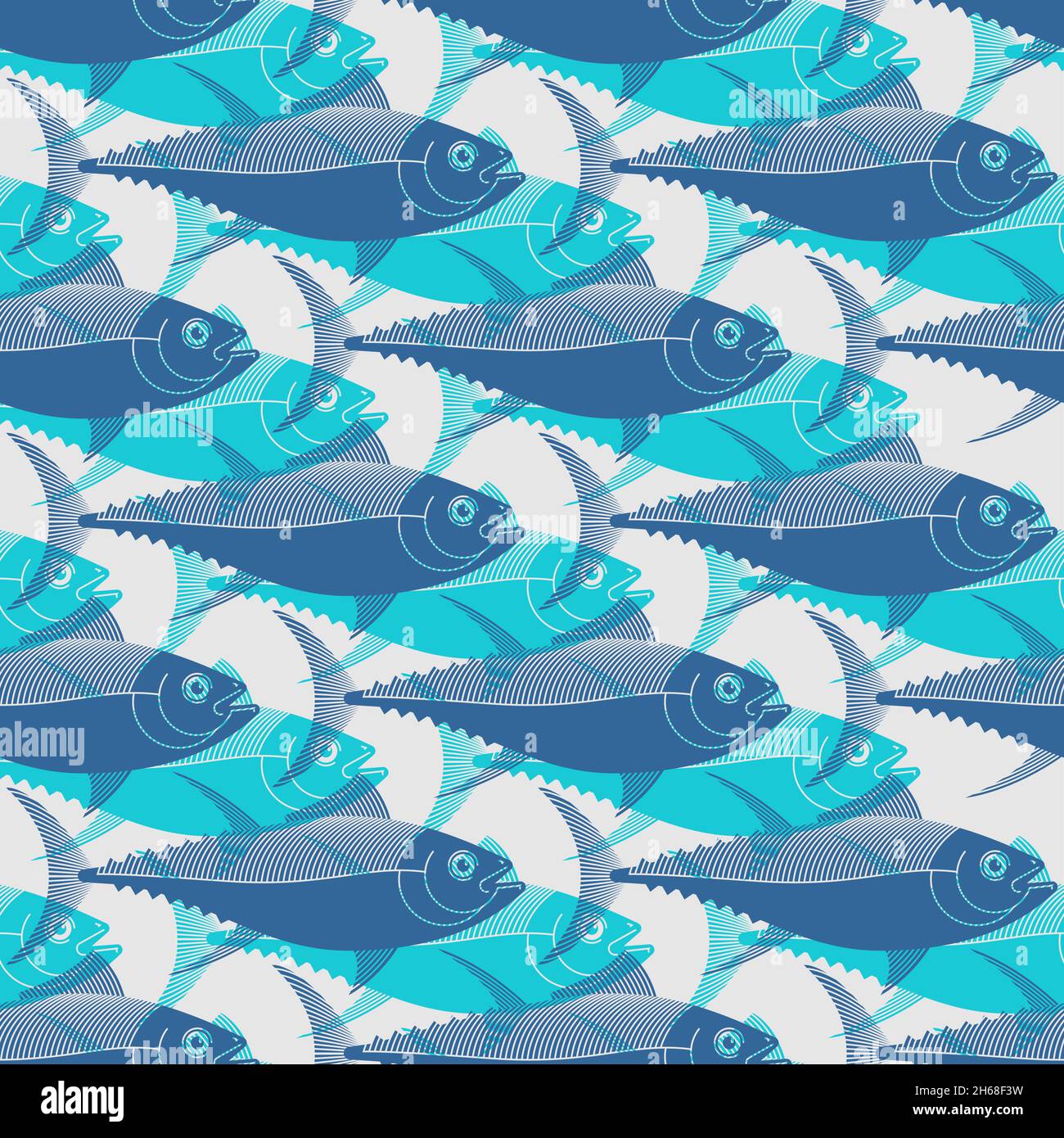 Tuna pattern seamless. tunny Seafood fish background. vector texture ...