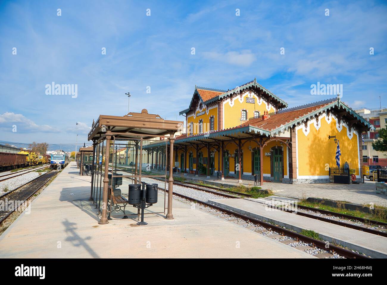 Volos Greece, beautiful old train station. beautiful building of Volos ...
