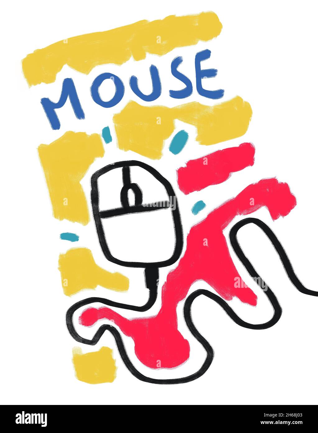 Lovely illustration of a computer mouse with typography, graffiti and ...