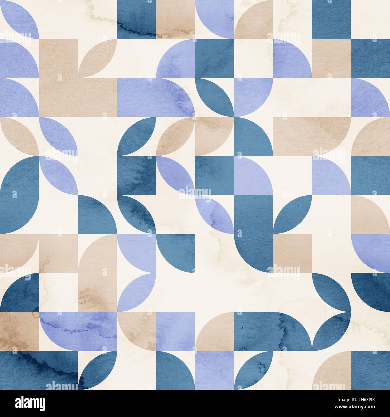 Seamless mid century retro watercolor geometric surface pattern design ...