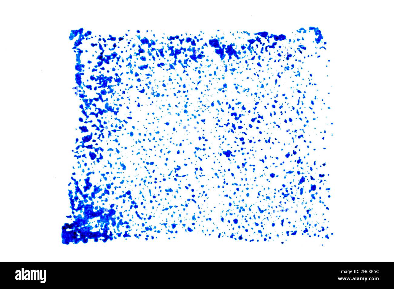 Blue color ink in square shape textured background as stamp or frame ...