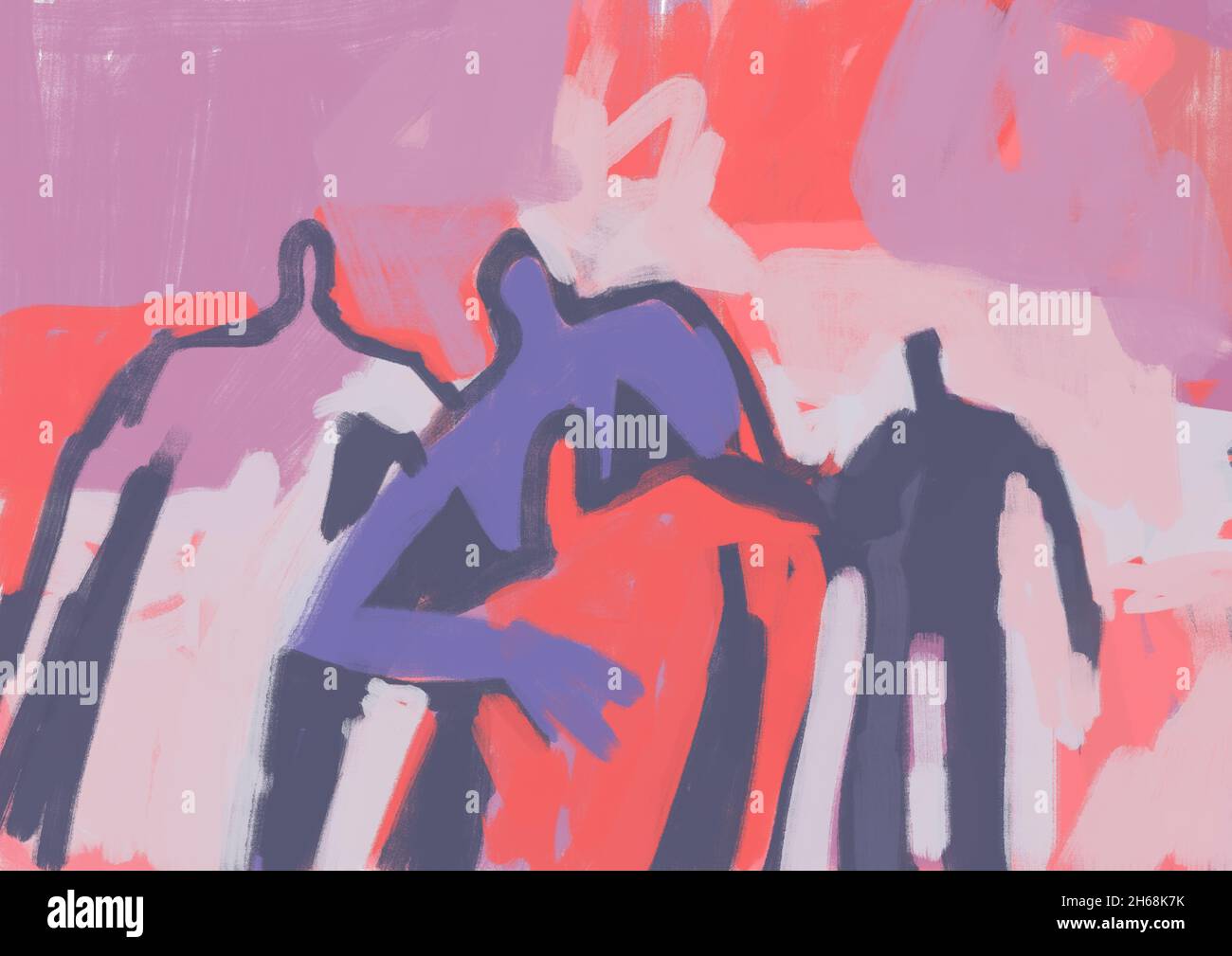 Pretty people abstract shapes monochromatic pink and purple ...