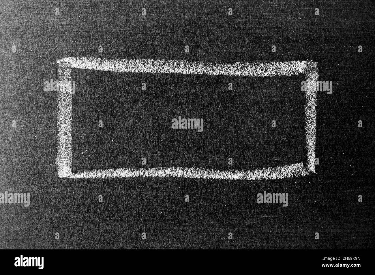 White color chalk hand drawing as square or rectangle shape on ...