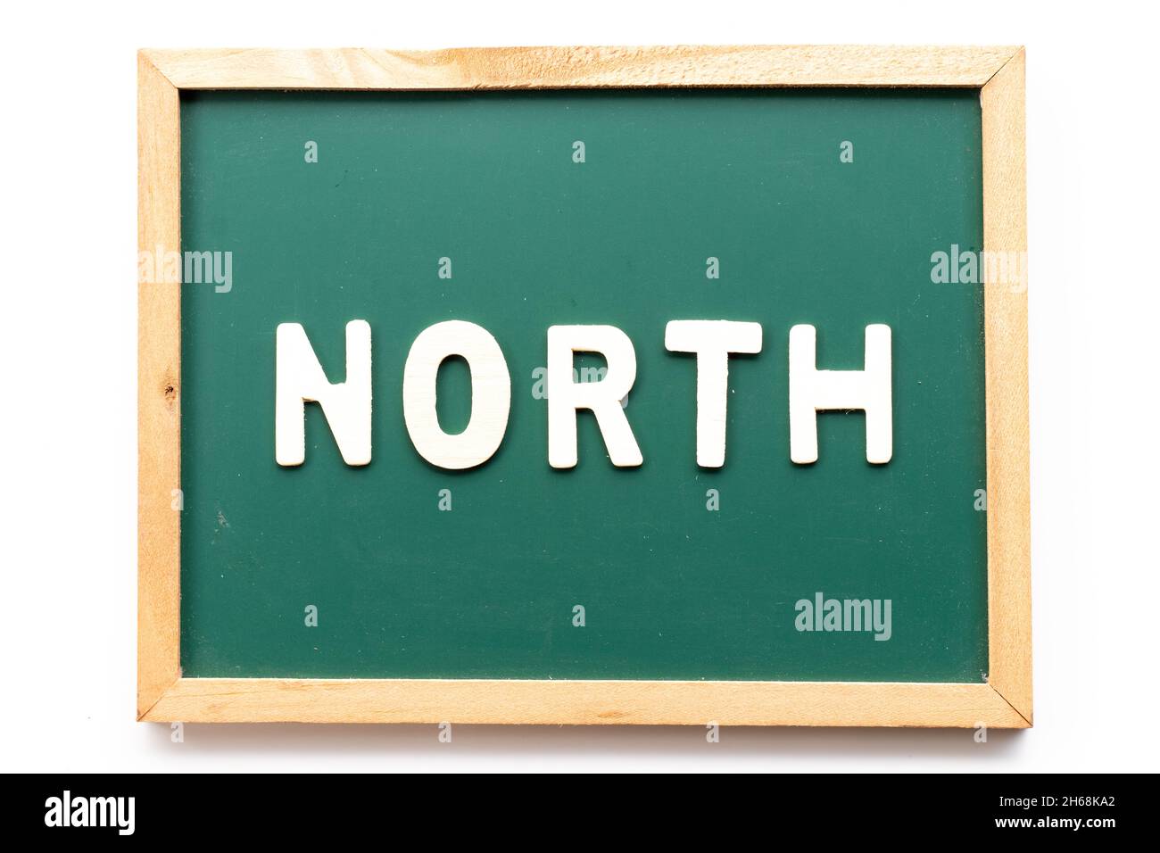 Alphabet letter in word north in blackboard on white background Stock ...