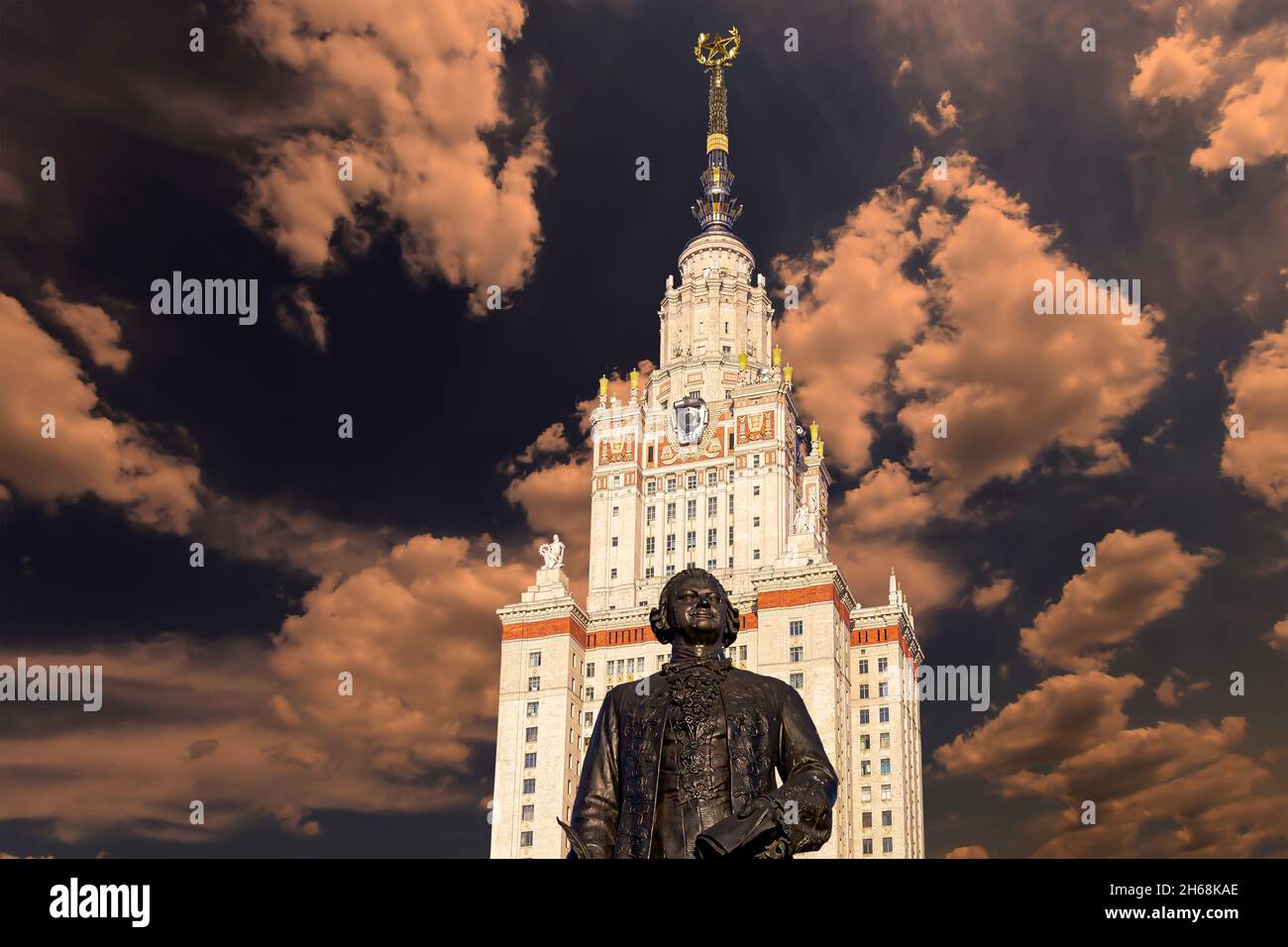 View of the monument to Mikhail Vasilyevich Lomonosov (sculptor N. V ...