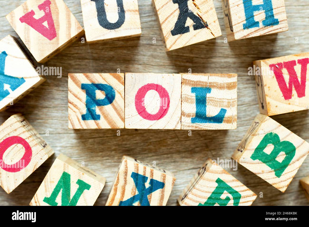 Alphabet letter block in word POL (Abbreviation of Port of loading or ...