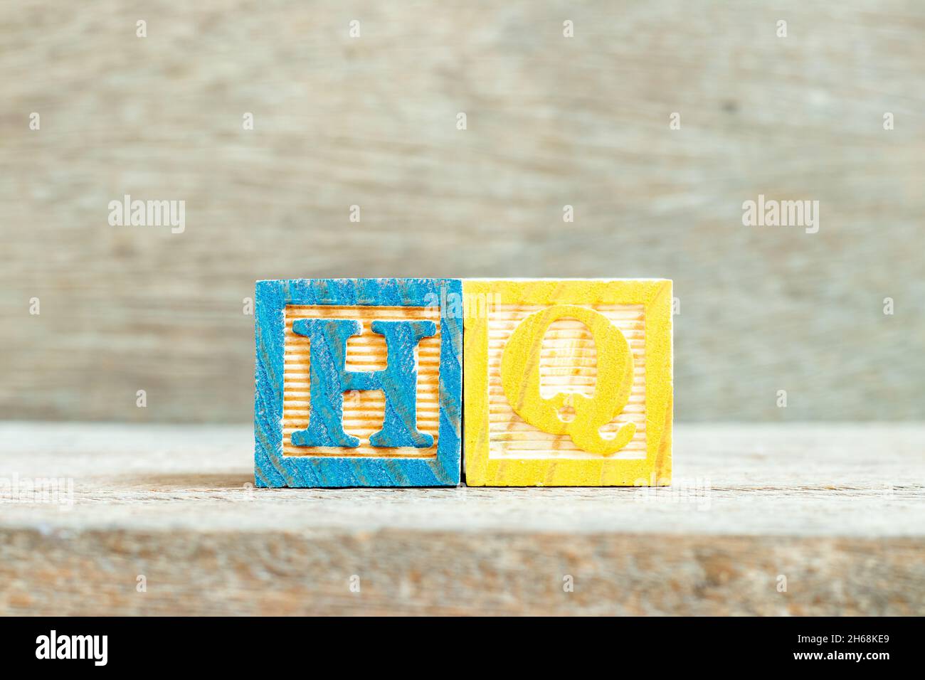 Color alphabet letter block in word HQ (Abbreviation of headquarters ...