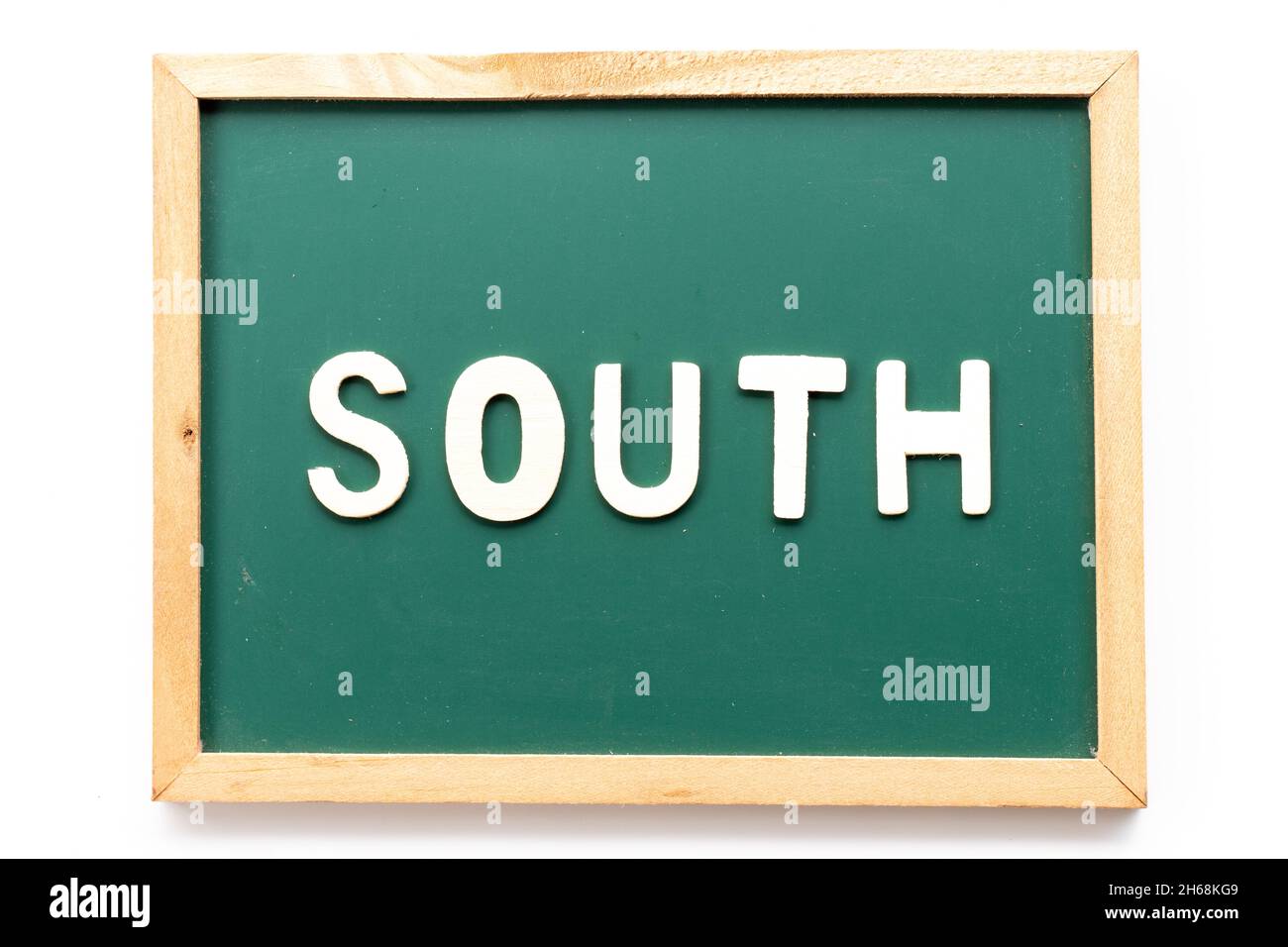 Alphabet letter in word south in blackboard on white background Stock ...