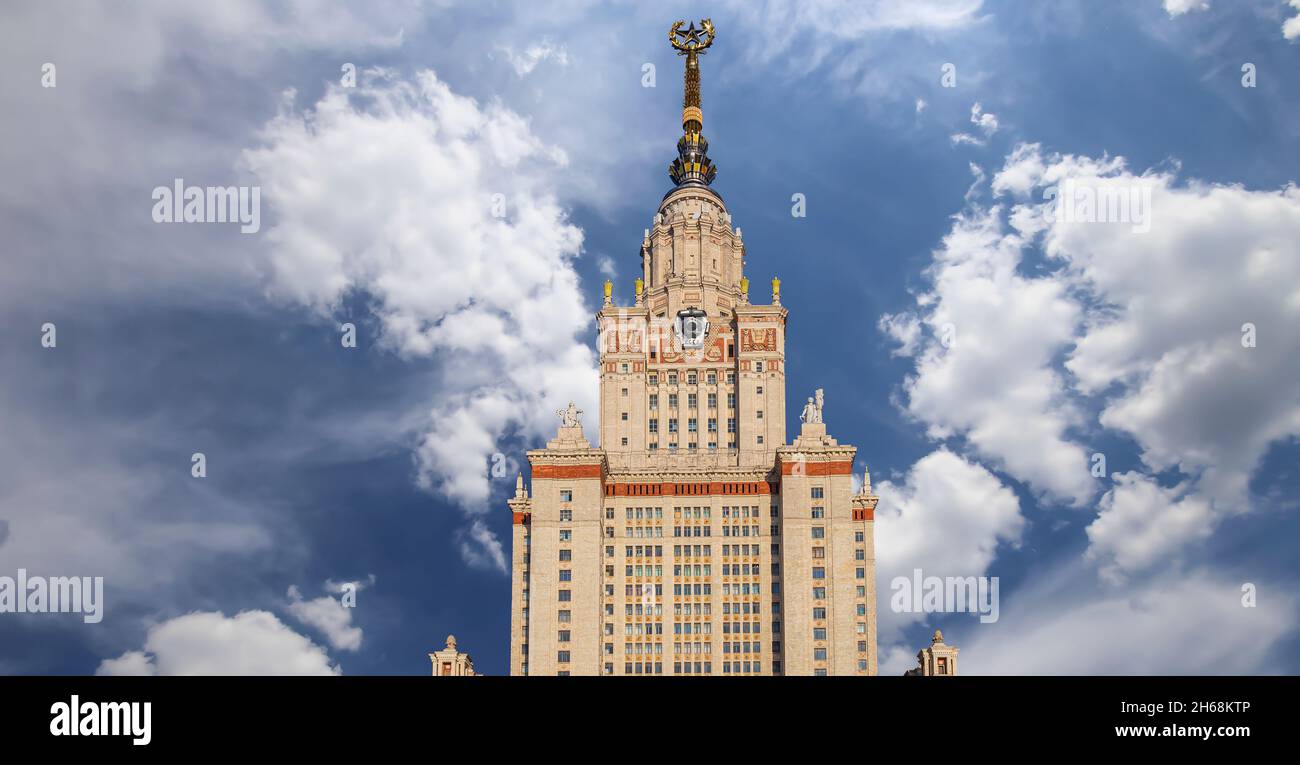 The Main building of Lomonosov Moscow State University on Sparrow Hills ...