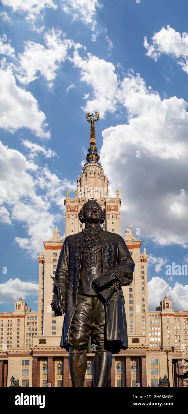 View of the monument to Mikhail Vasilyevich Lomonosov (sculptor N. V ...