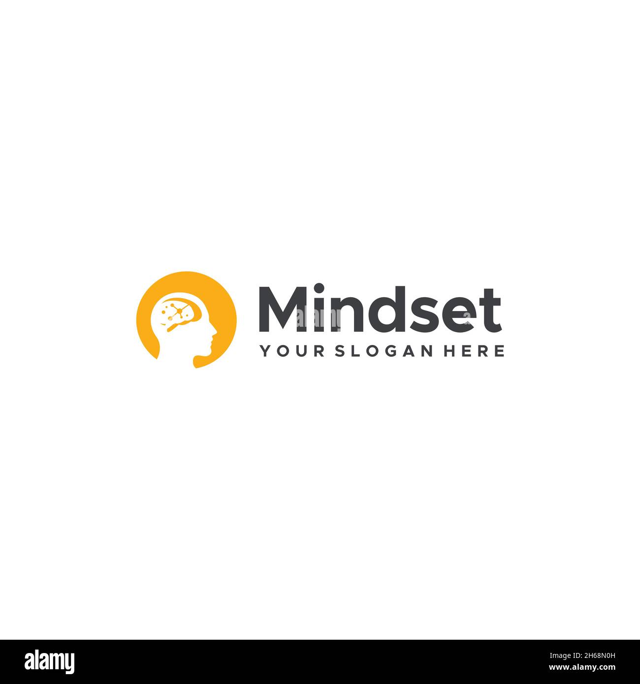 Flat Mindset brain people silhouette logo design Stock Vector Image ...