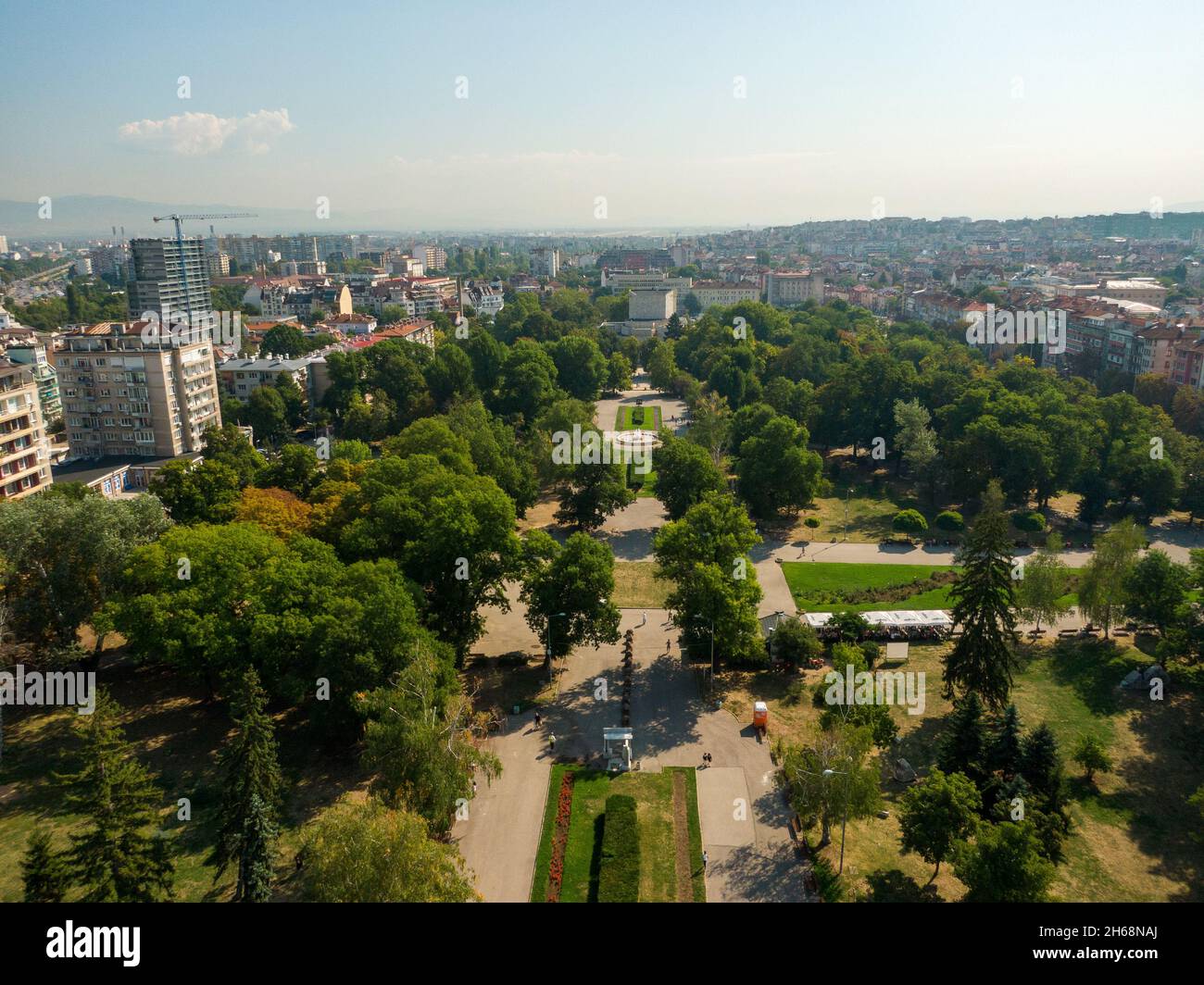 An aerial view of the parks and architecture of Sofia, Bulgaria Stock Photo - Alamy