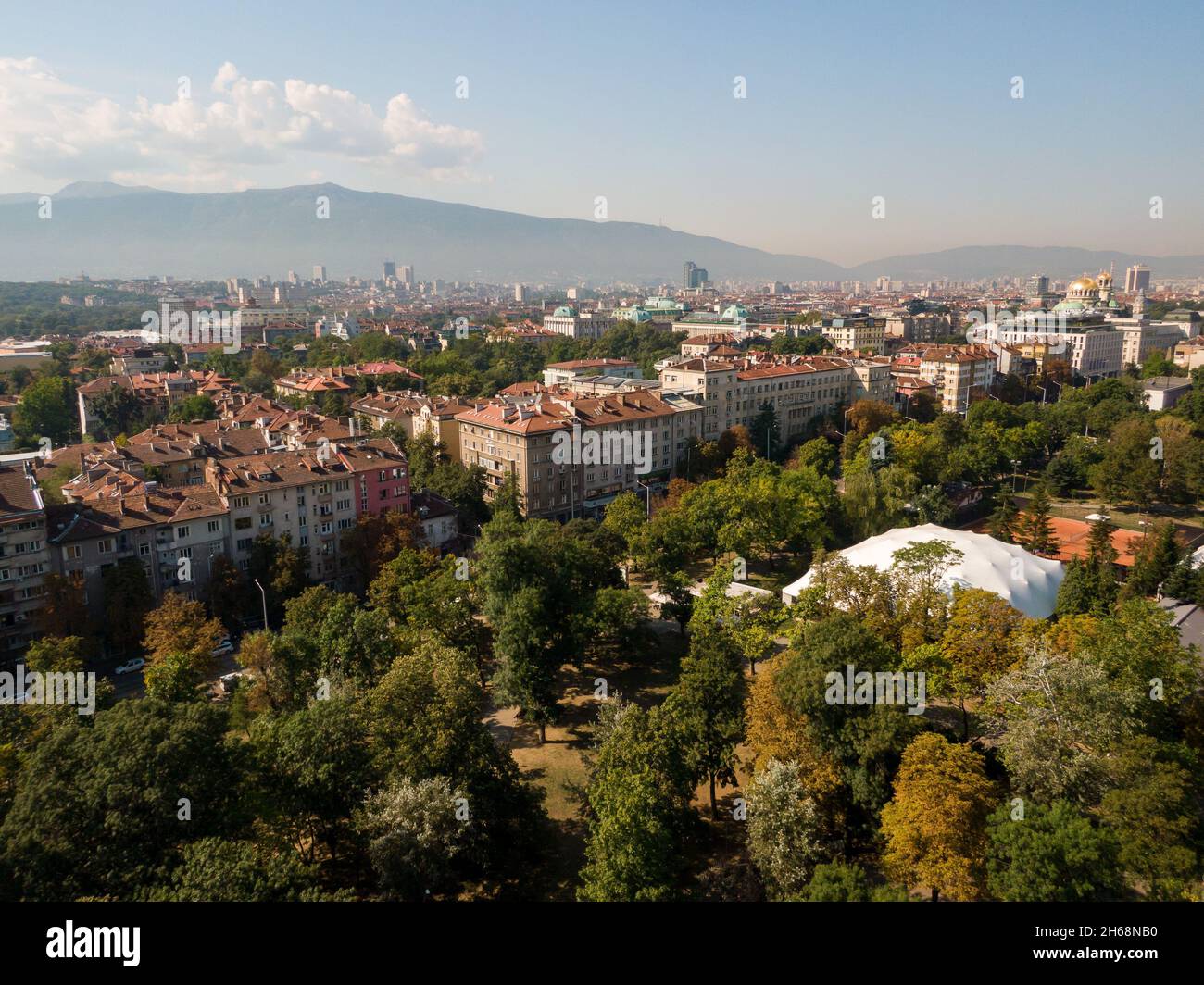 An aerial view of the parks and architecture of Sofia, Bulgaria Stock Photo - Alamy