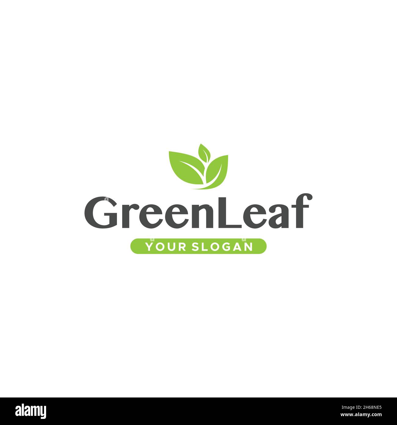 minimalist GreenLeaf leaves plants logo design Stock Vector Image & Art ...