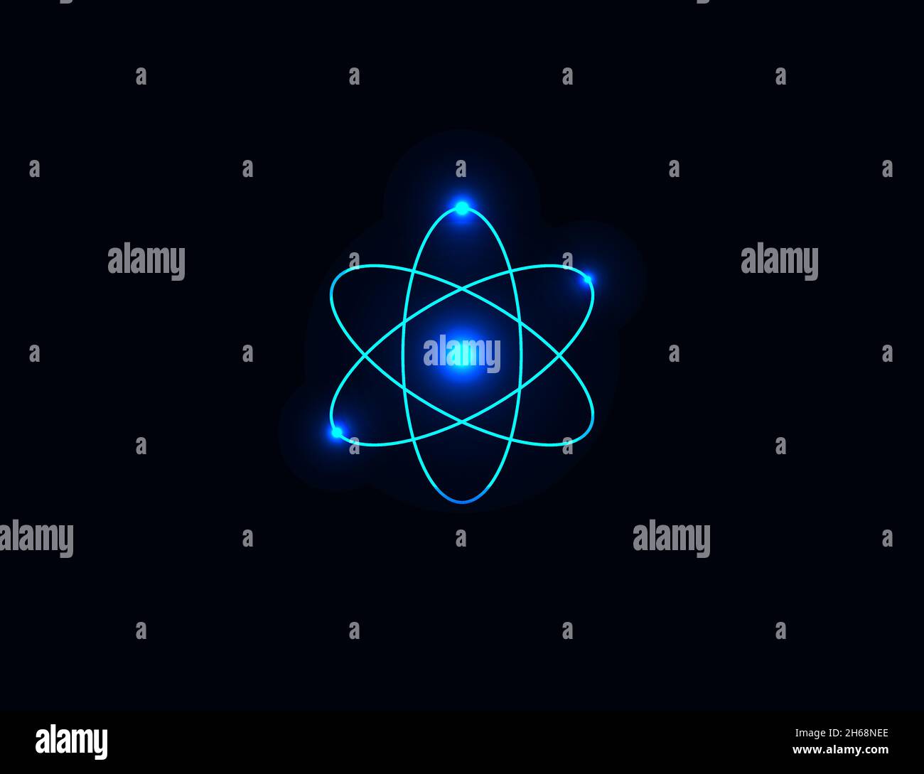 Vector illustration. Flat design. Atom, science molecule nucleus icon ...