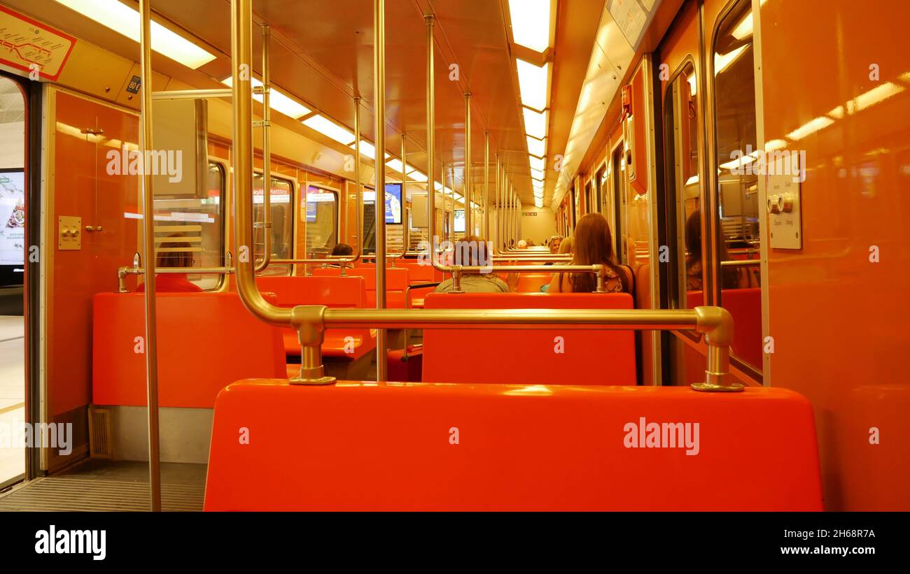 Inside the metro Stock Photo - Alamy