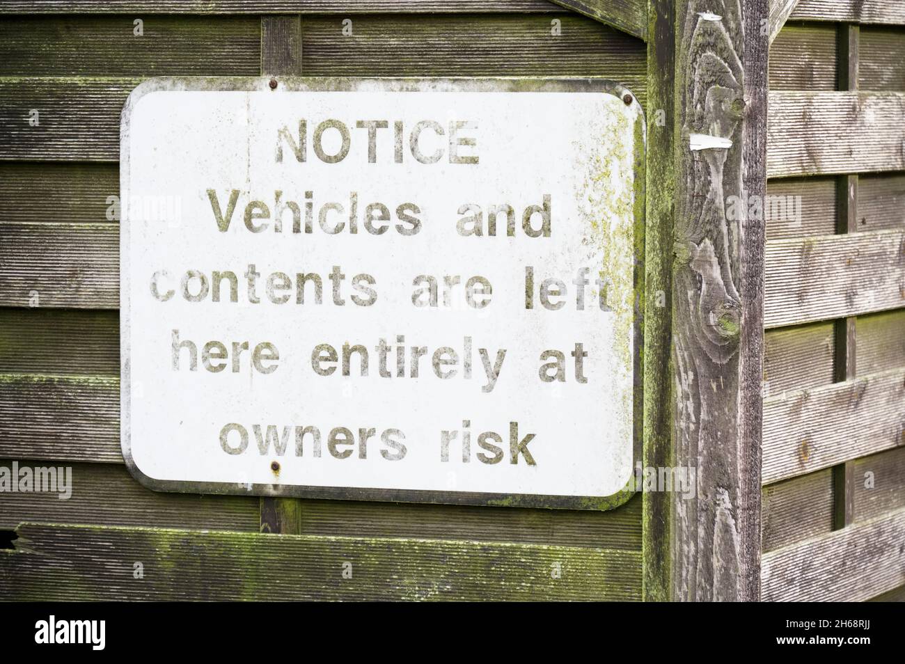 Car park users do so at own risk sign Stock Photo - Alamy Car park users do so at own risk sign Stock Photo - Alamy