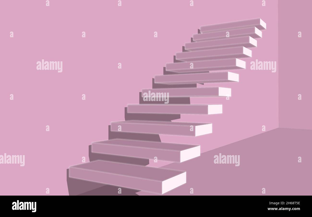 3D steps with shadow. Ladder on a pink background. EPS 10 Stock Vector ...