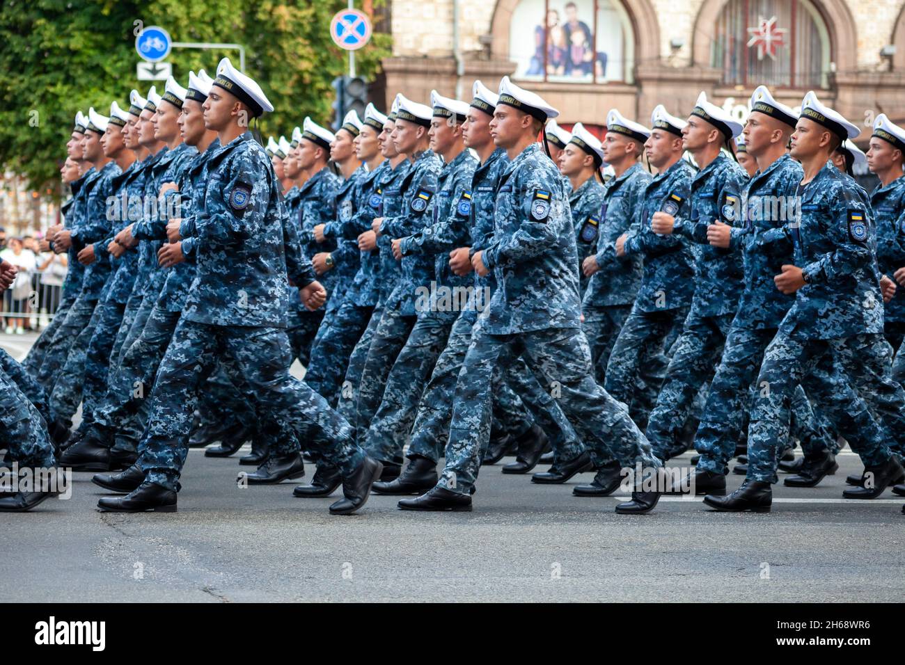 Ukraine, Kyiv - August 18, 2021: Sailors in peakless caps. Sailor ...