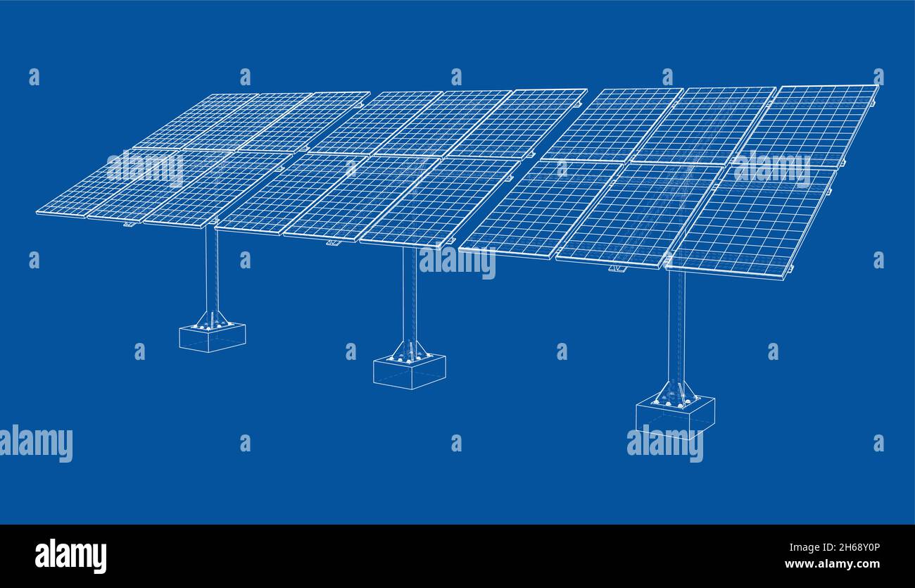 Solar Panel Concept. Vector rendering of 3d Stock Vector Image & Art ...