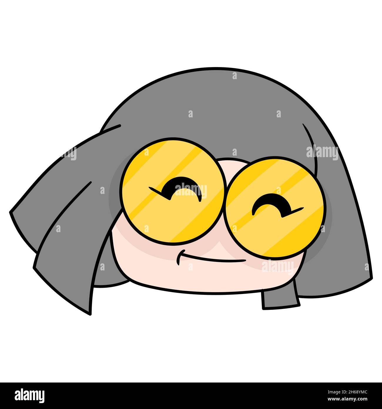 head girl nerd with glasses, vector illustration carton emoticon ...
