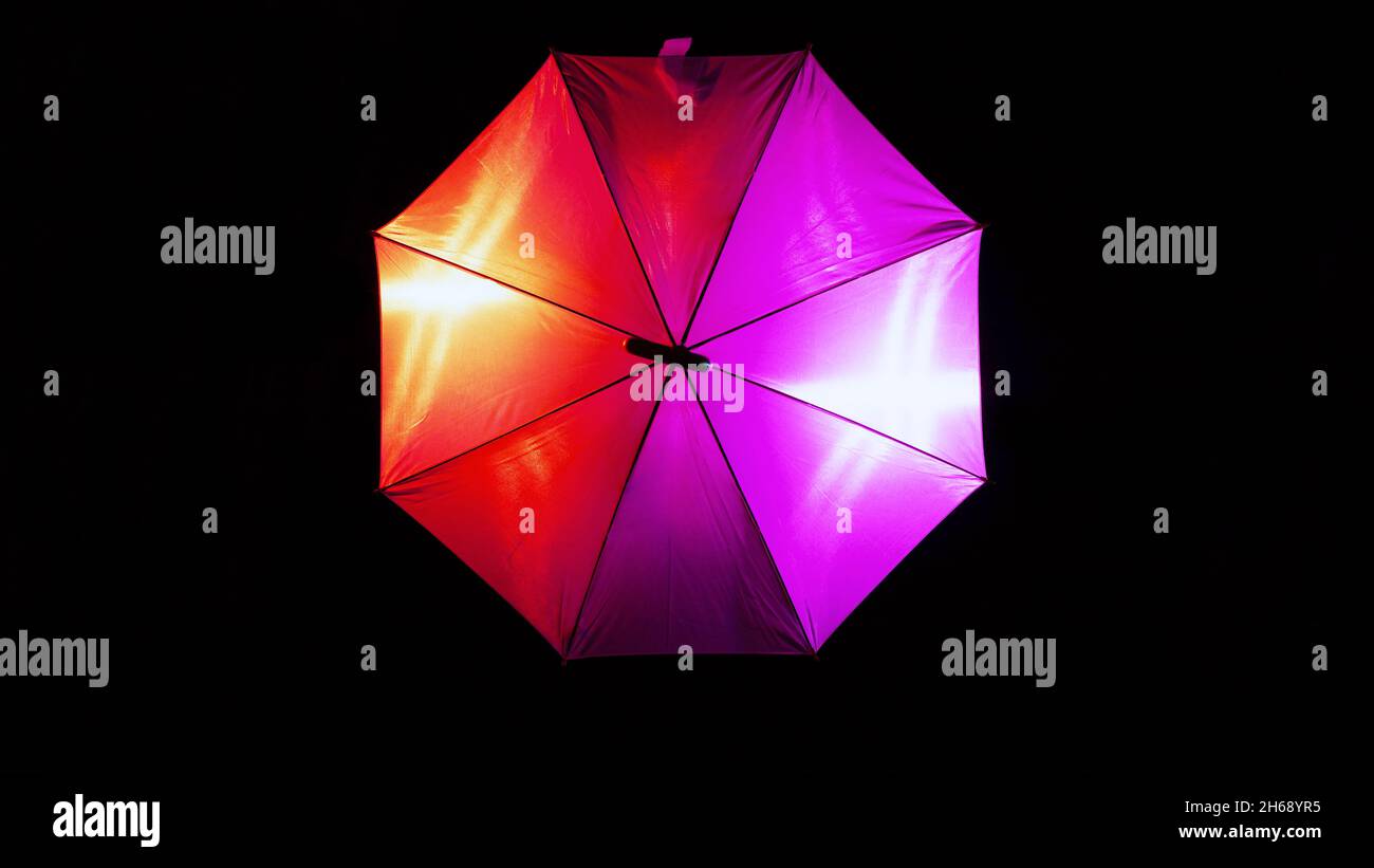 colorful illuminated umbrella with light Stock Photo - Alamy