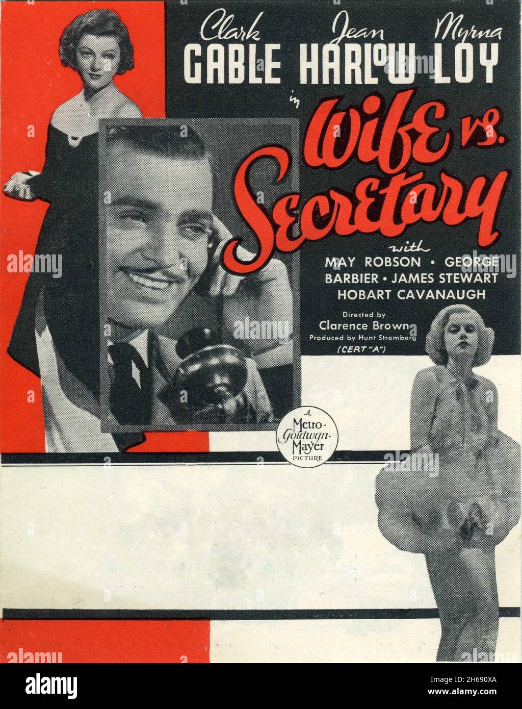 Front of British Herald / Flyer for CLARK GABLE JEAN HARLOW and MYRNA ...