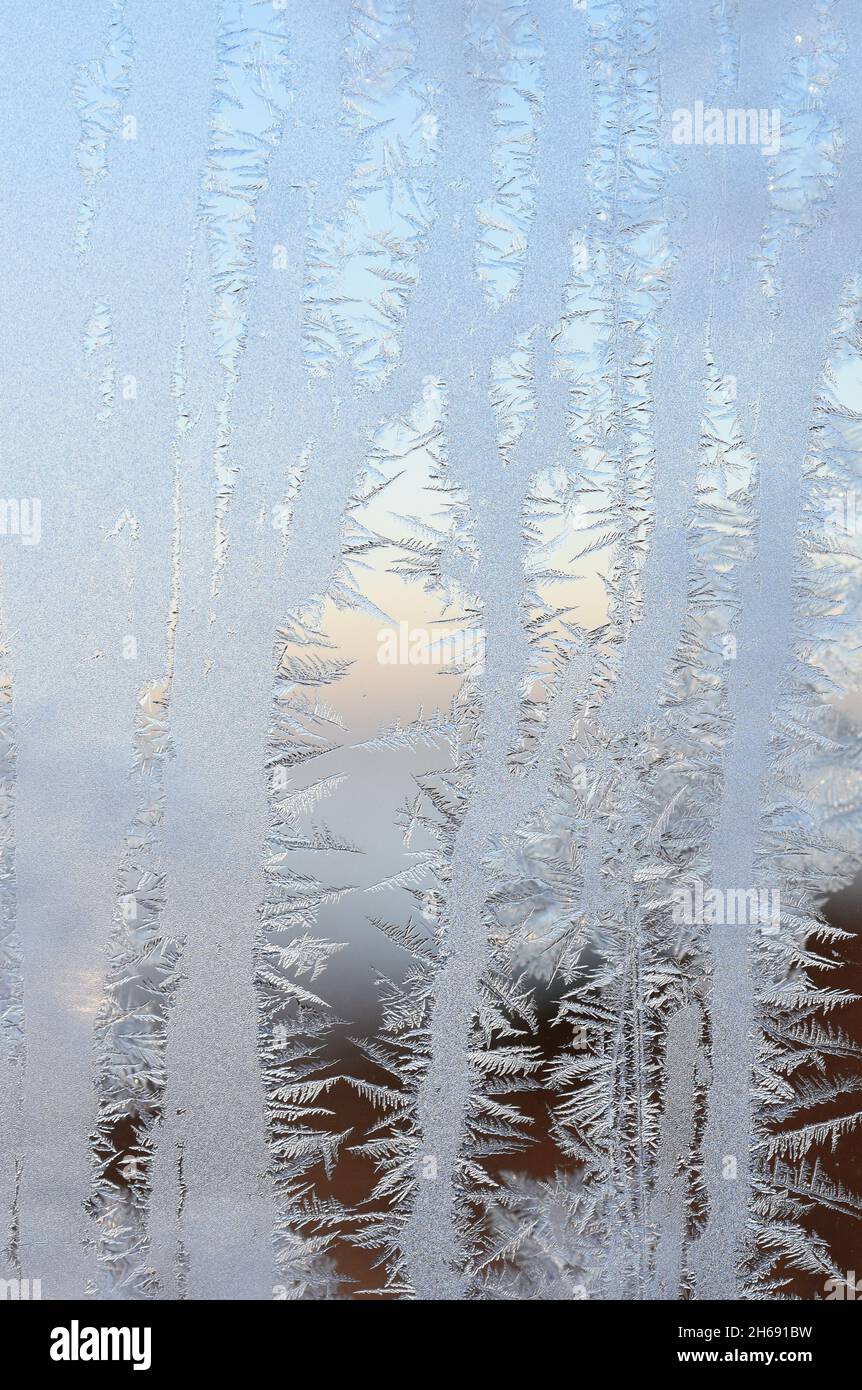 Close-up frost pattern on a window Stock Photo - Alamy