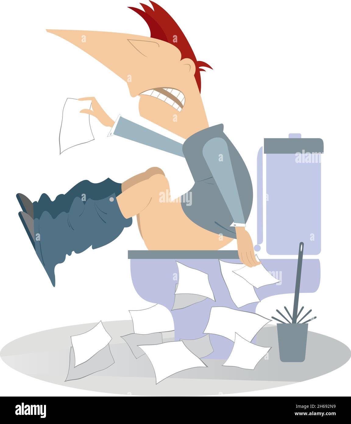 Man smell toilet Stock Vector Images - Alamy