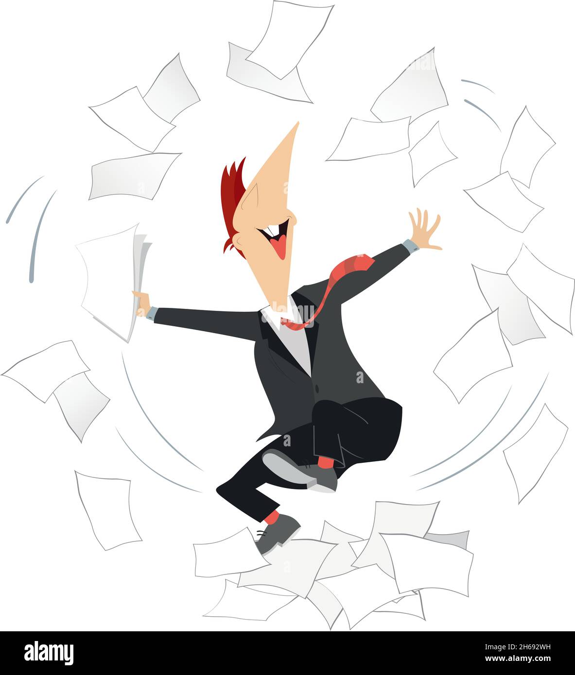 Man throws papers air Stock Vector Images - Alamy