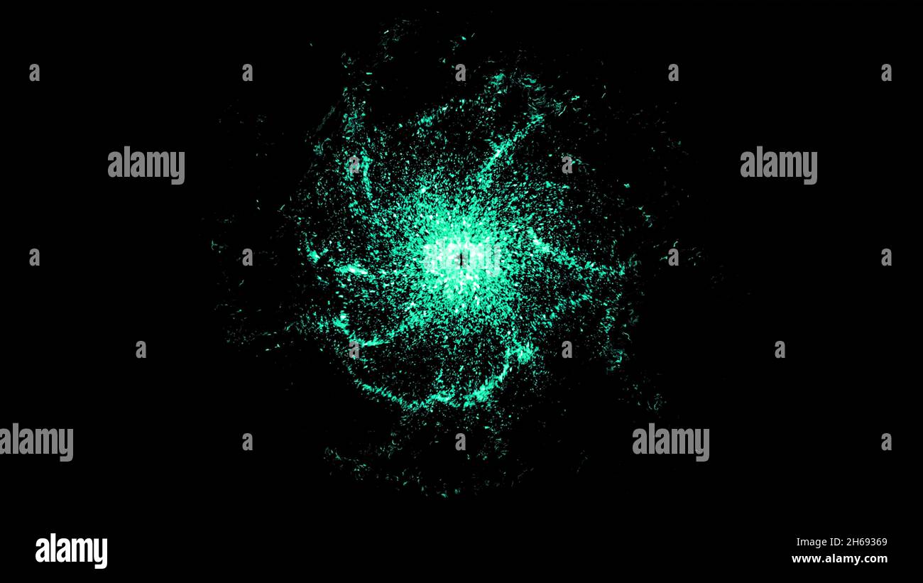 Abstract energy beam with fast moving particles. Animation. Hypnotic ...