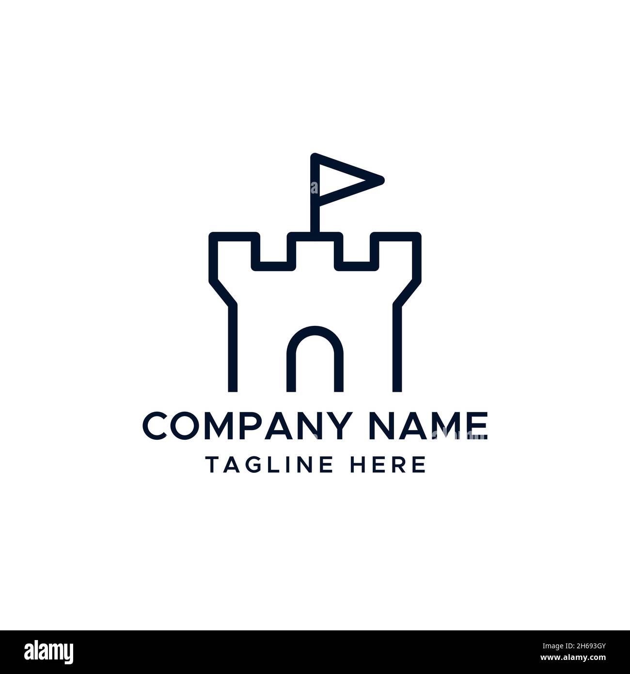 Castle vector logo illustration design template Stock Vector Image ...