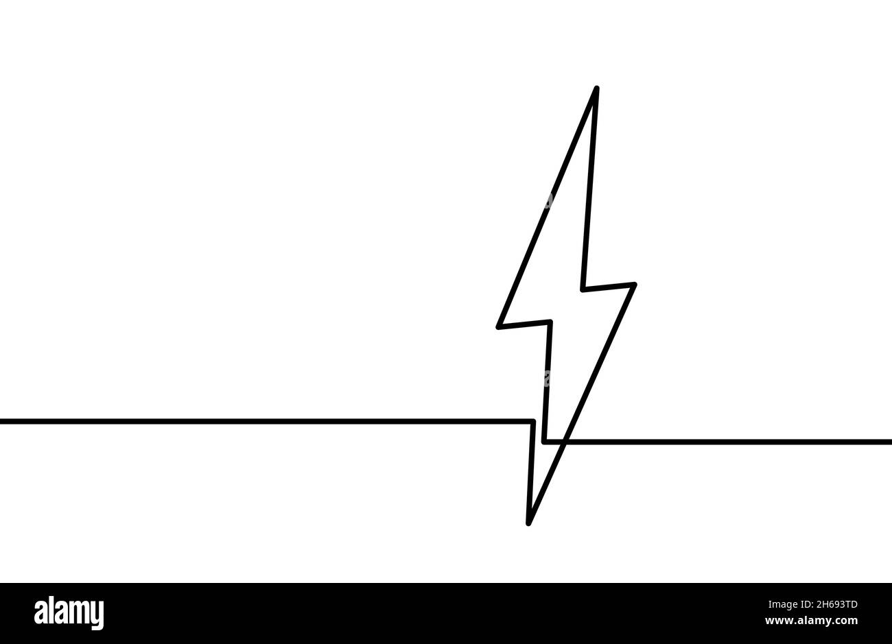 Continuous line drawing of lightning. Lightning line icon. One line ...