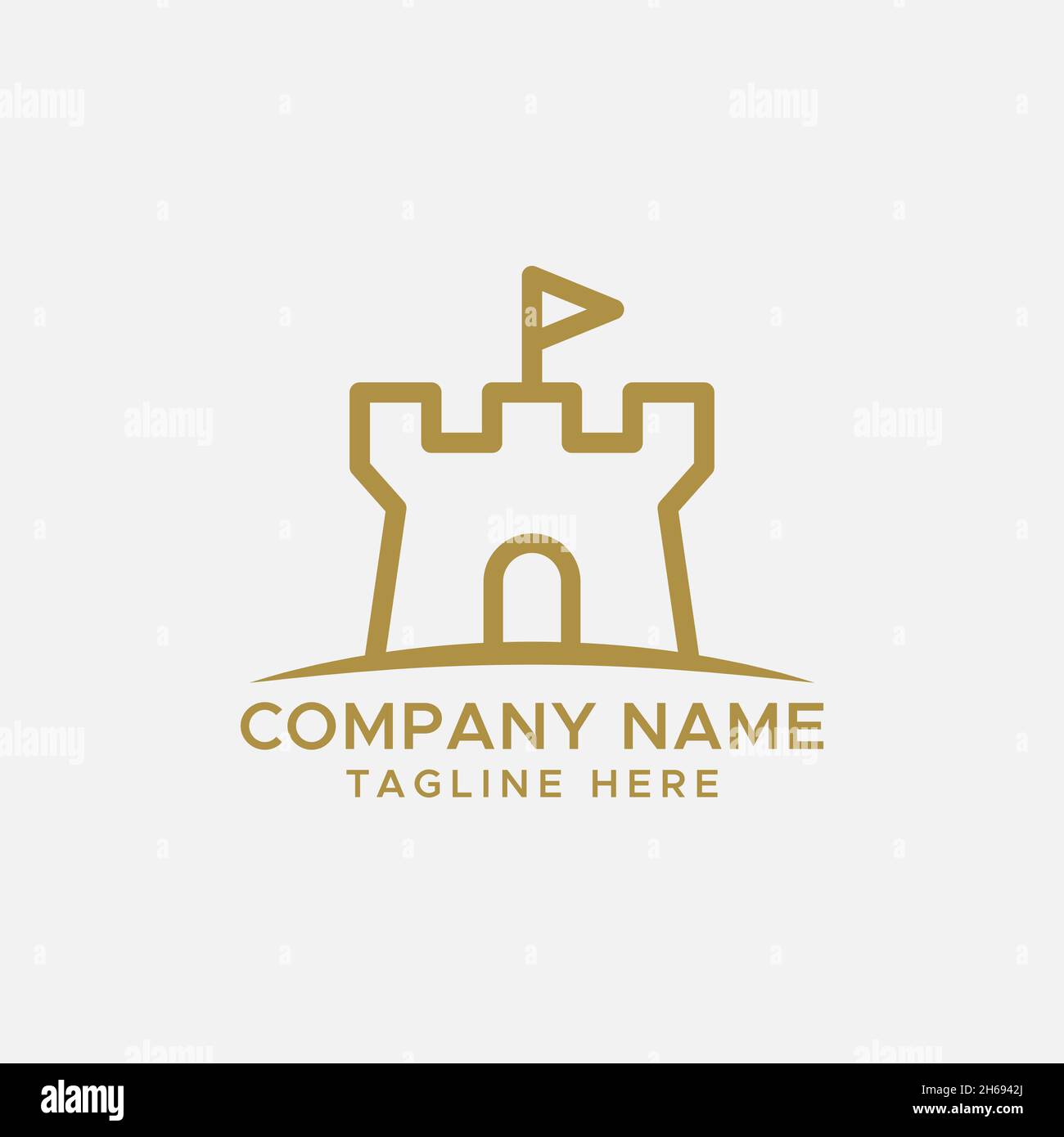 Castle vector logo illustration design template Stock Vector Image ...