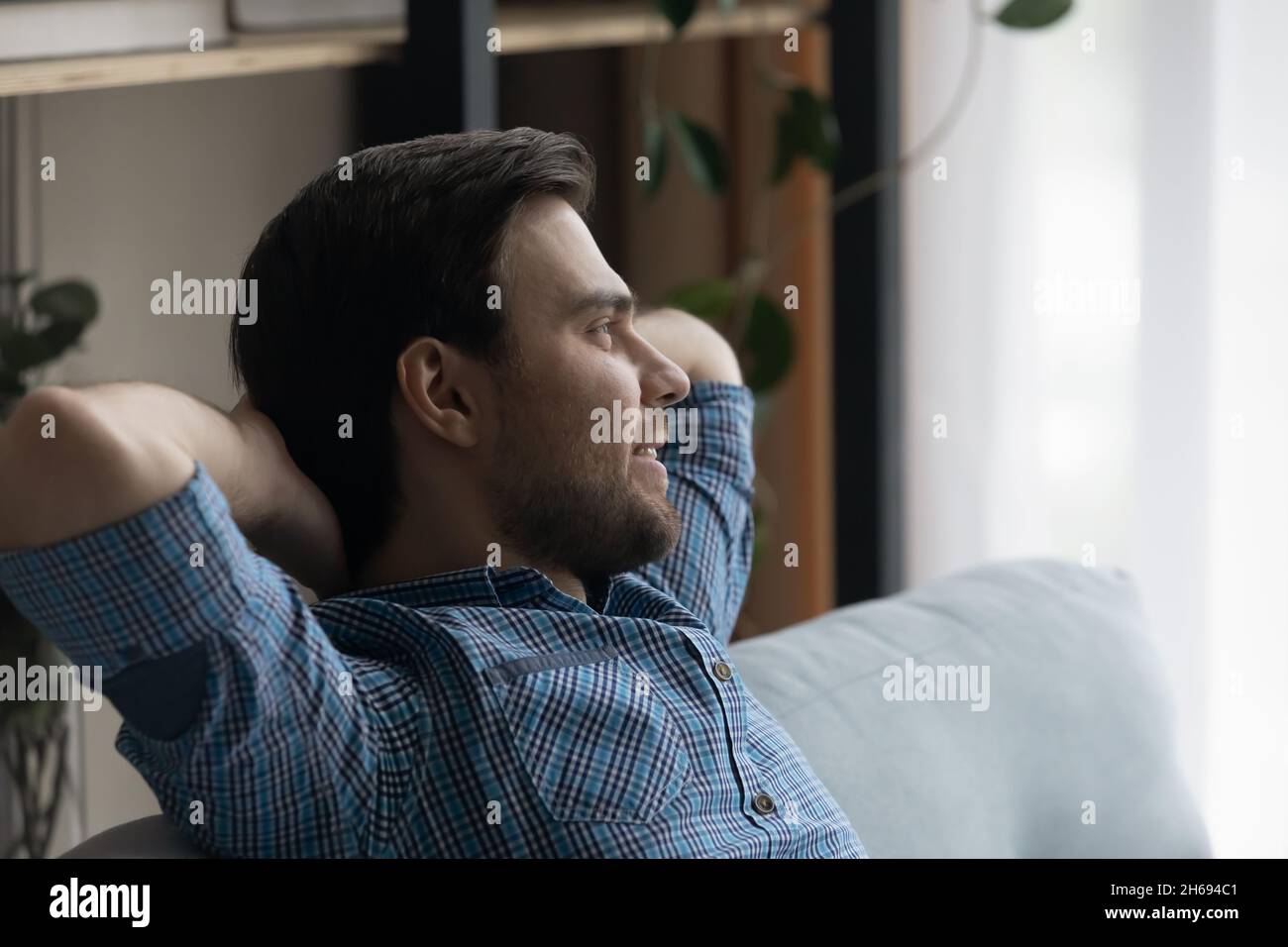 Young male meditating alone hi-res stock photography and images - Alamy