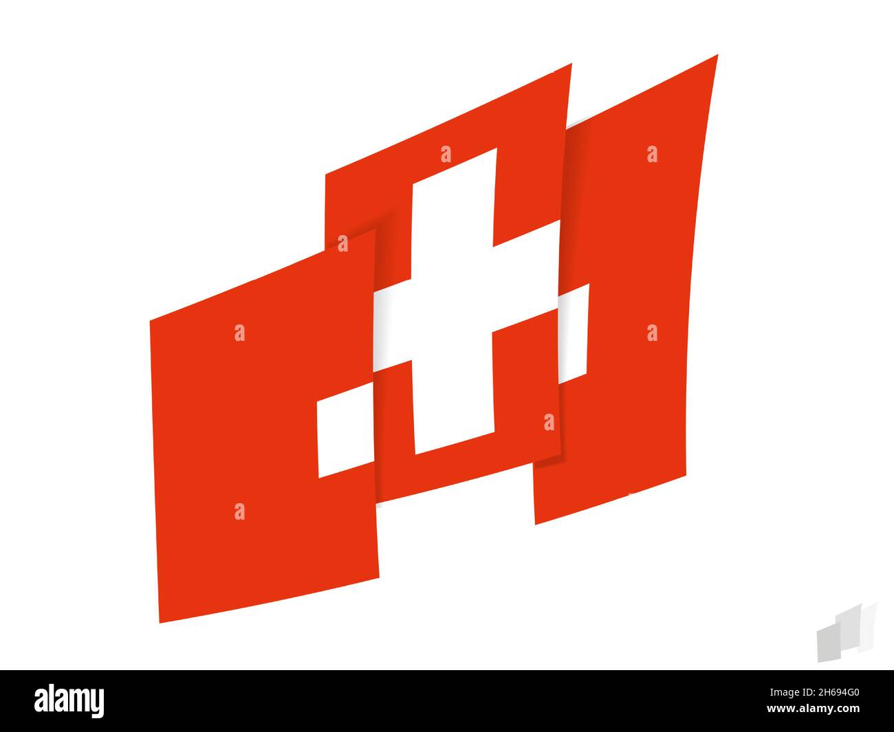 Switzerland flag in an abstract ripped design. Modern design of the ...