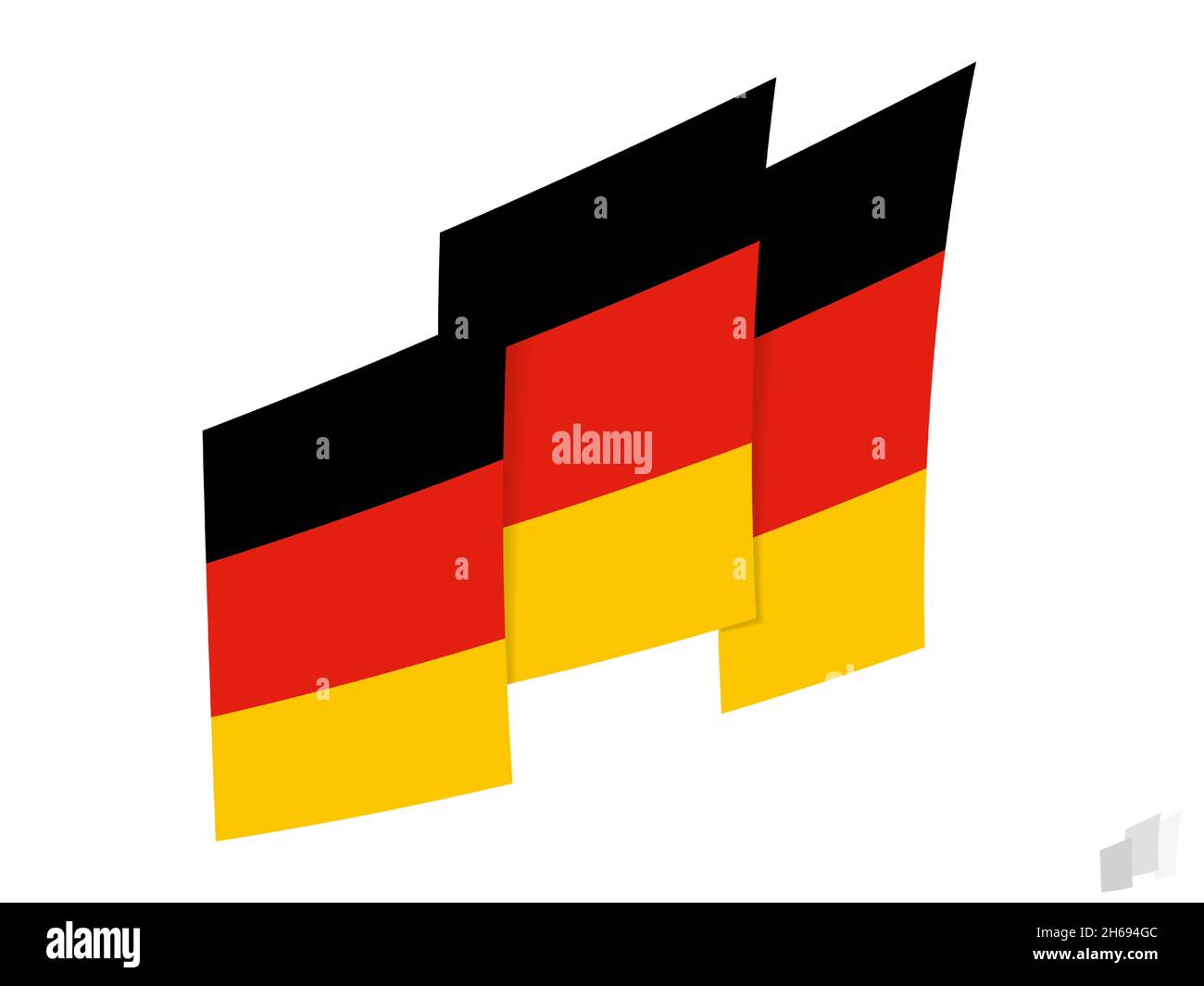 Germany flag in an abstract ripped design. Modern design of the Germany ...