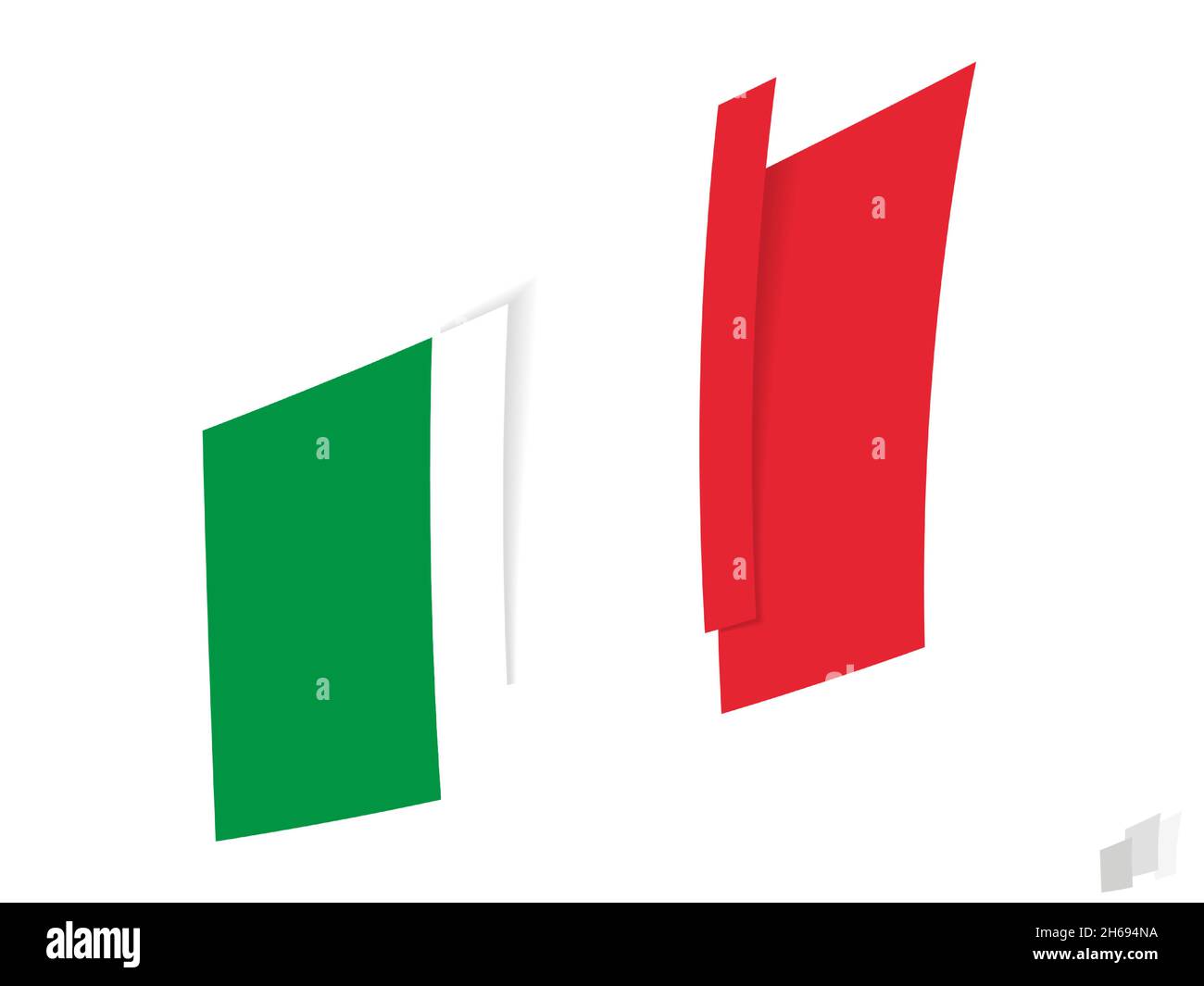 Italy flag in an abstract ripped design. Modern design of the Italy ...