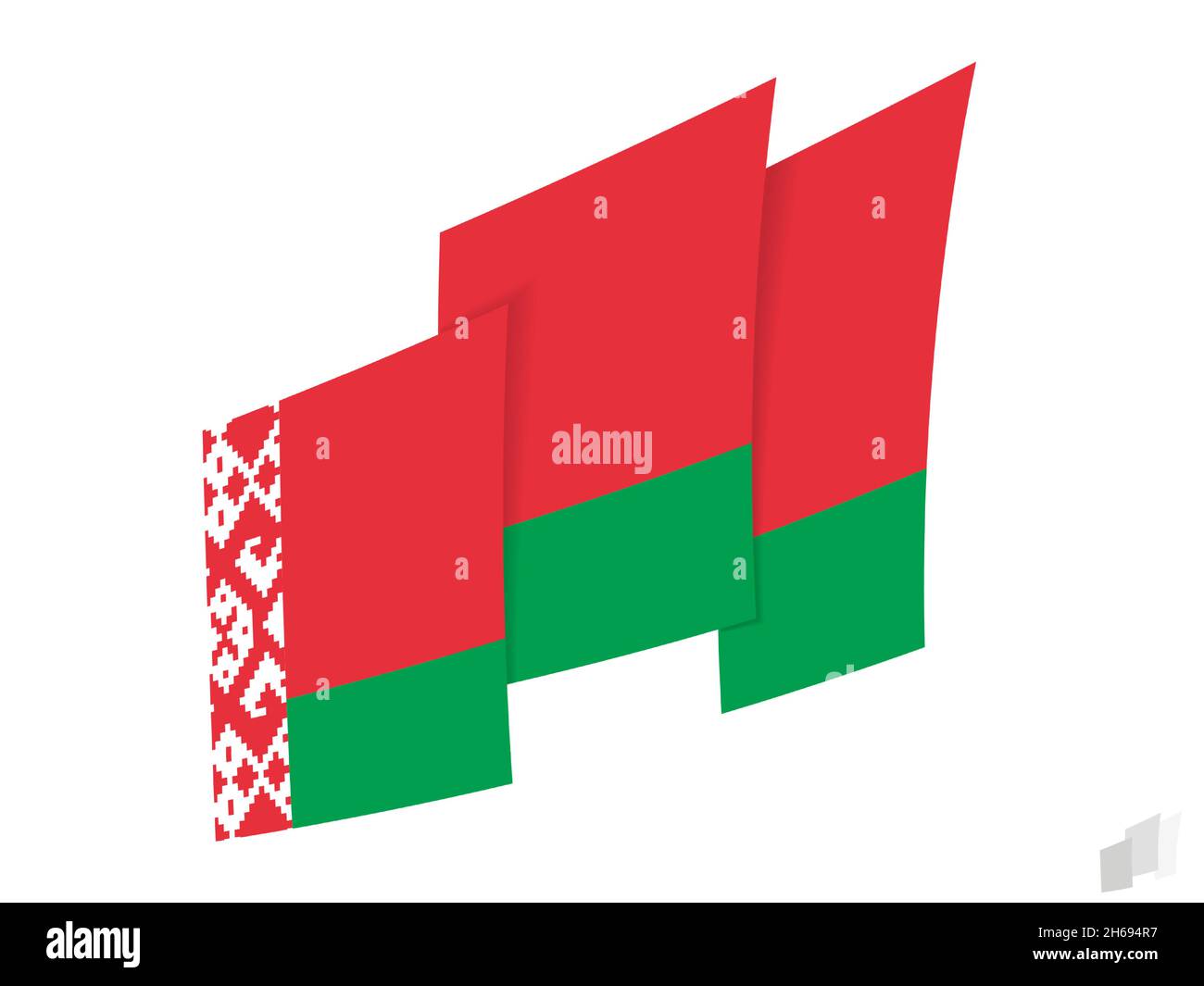 Belarus flag in an abstract ripped design. Modern design of the Belarus ...