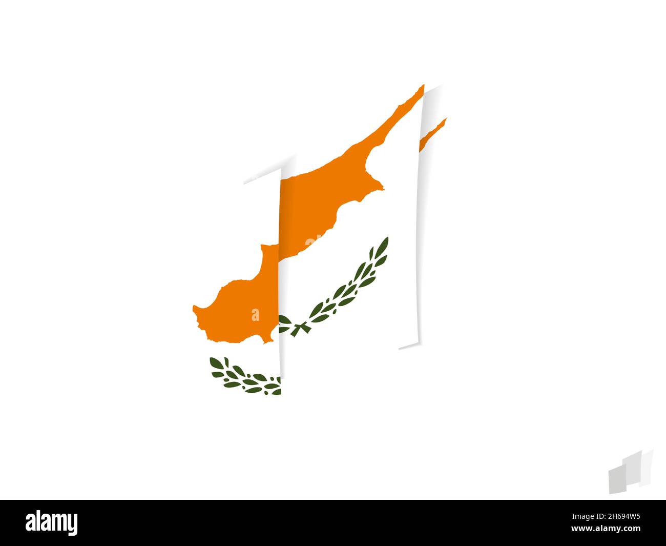 Cyprus flag in an abstract ripped design. Modern design of the Cyprus ...