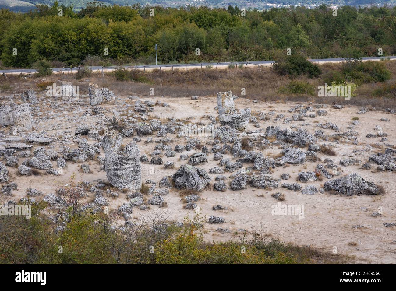 Pobiti Kamani rock formations area called Stone Desert in Bulgaria ...