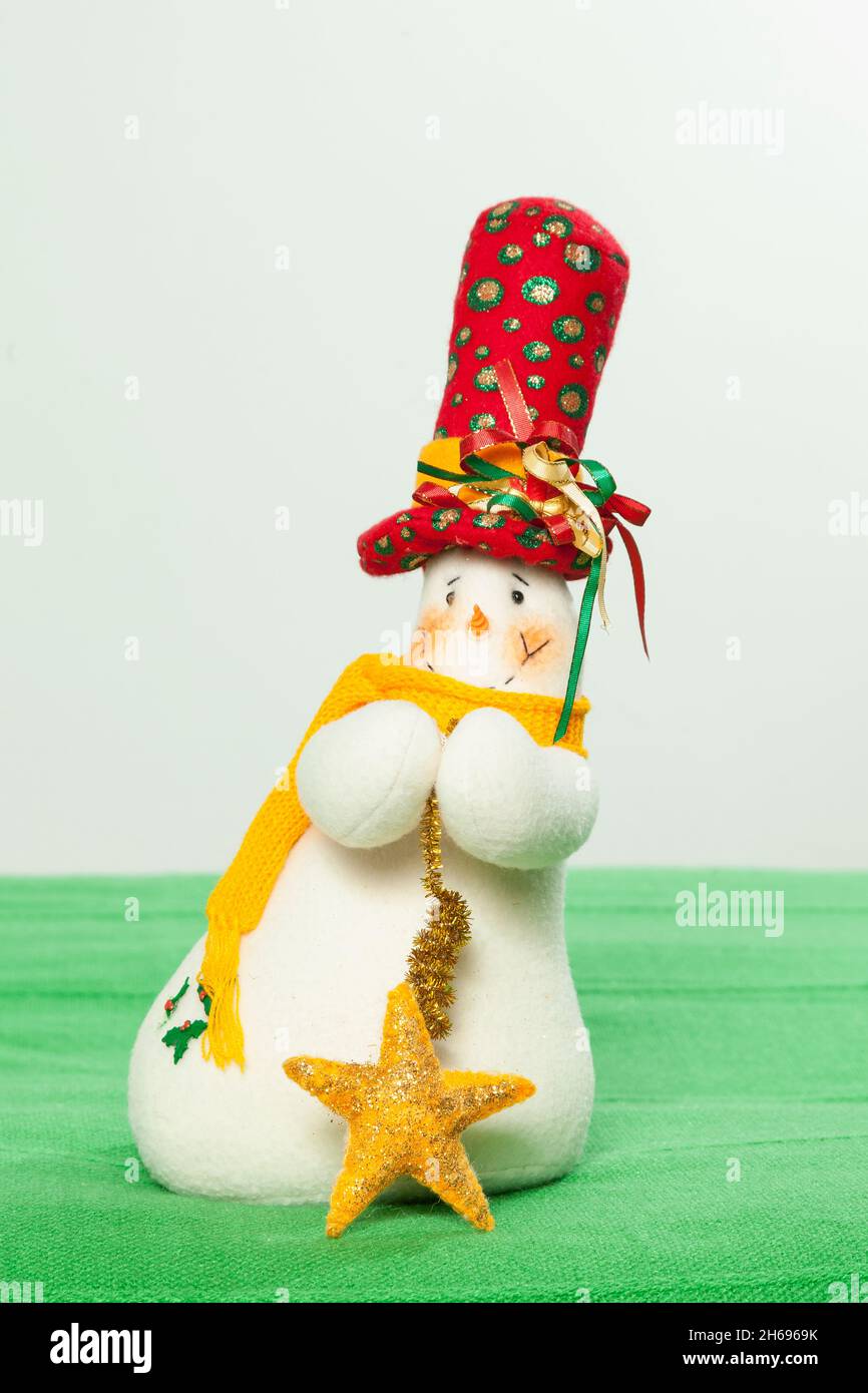 Christmas Decoration - Snowman dressed in Christmas time clothes Stock ...