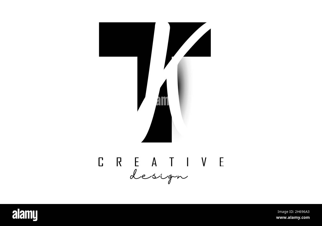 Letters TK Logo with a minimalist design. Abstract letters T and K with ...