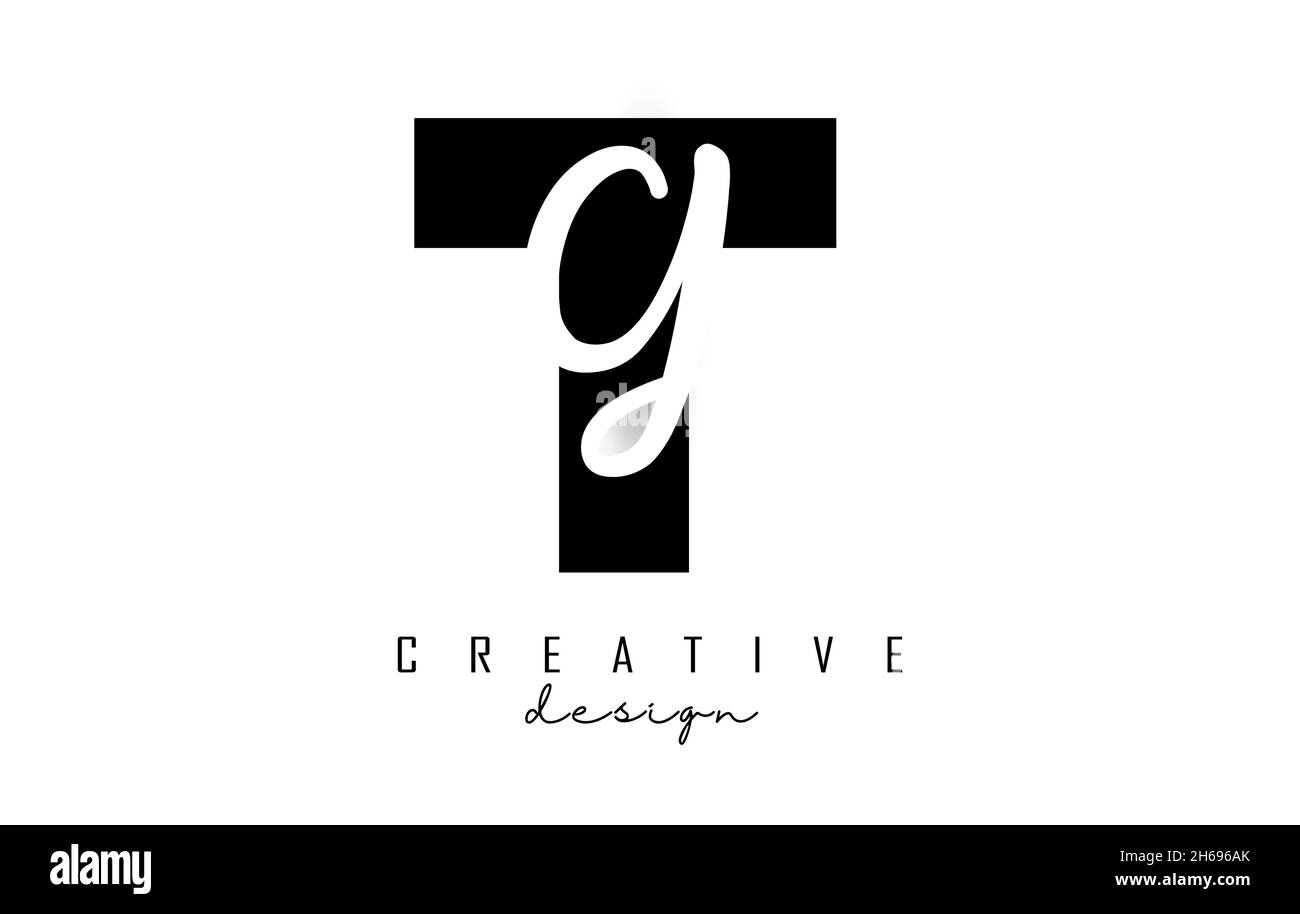 Letters TG Logo with a minimalist design. Abstract letters T and G with ...