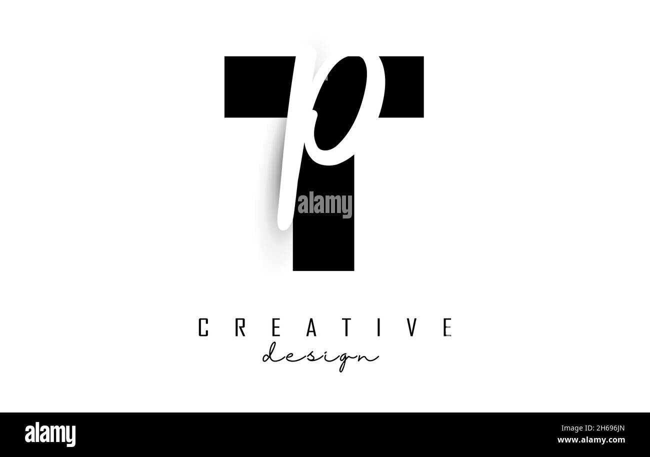 Letters TP logo with a minimalist design. Letters T and P with ...