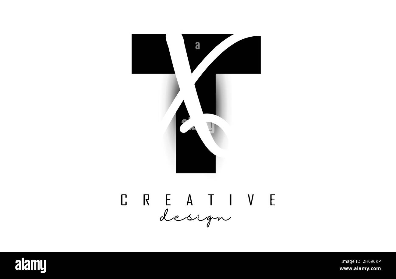 Letters TX logo with a minimalist design. Letters T and X with ...