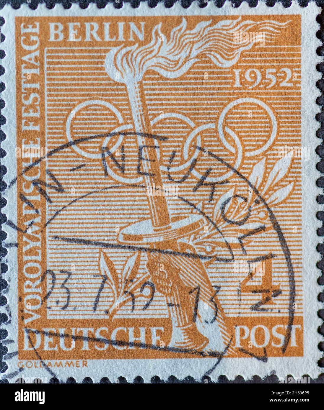 GERMANY, Berlin - CIRCA 1952: a postage stamp from Germany, Berlin ...